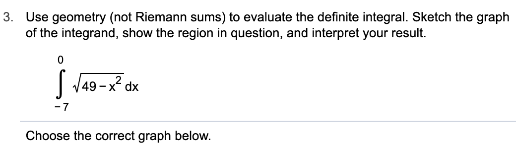 Solved 3. Use geometry (not Riemann sums) to evaluate the | Chegg.com
