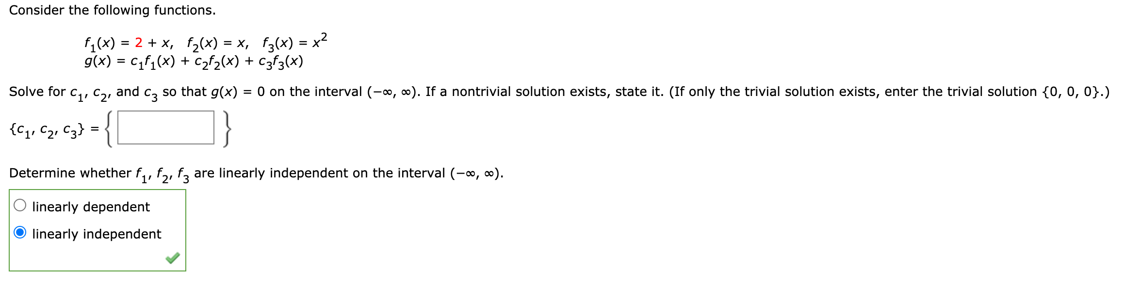 Solved Consider the following functions. f1(x) = 0, f2(x) = | Chegg.com