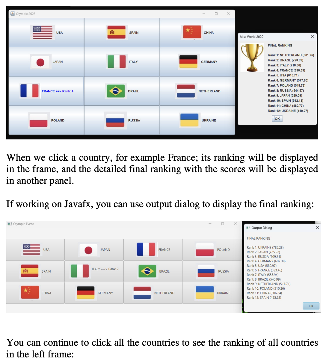 Solved Objectives: Practice java programming with GUI, | Chegg.com