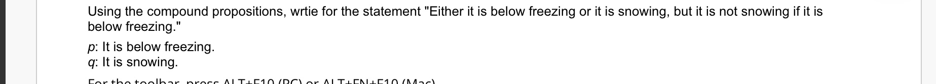 Solved Using the compound propositions, wrtie for the | Chegg.com