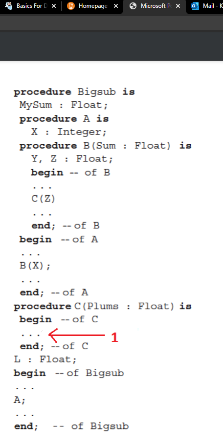 Solved Consider static scoping. Show the stack with all | Chegg.com