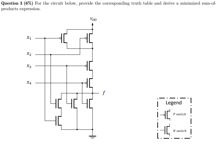 Solved For the circuit below, provide the corresponding | Chegg.com