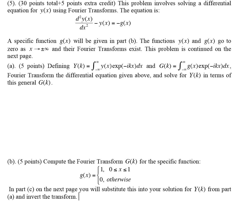 Solved (5). (30 points total+5 points extra credit) This | Chegg.com