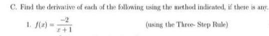 Solved C. Find the derivative of each of the following tsing | Chegg.com