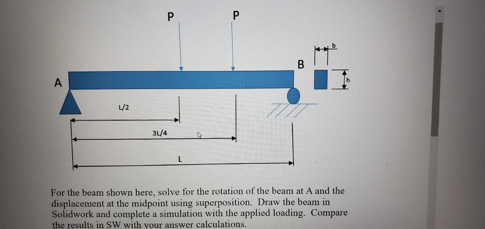 Solved P р B A 42 34/4 For the beam shown here, solve for | Chegg.com