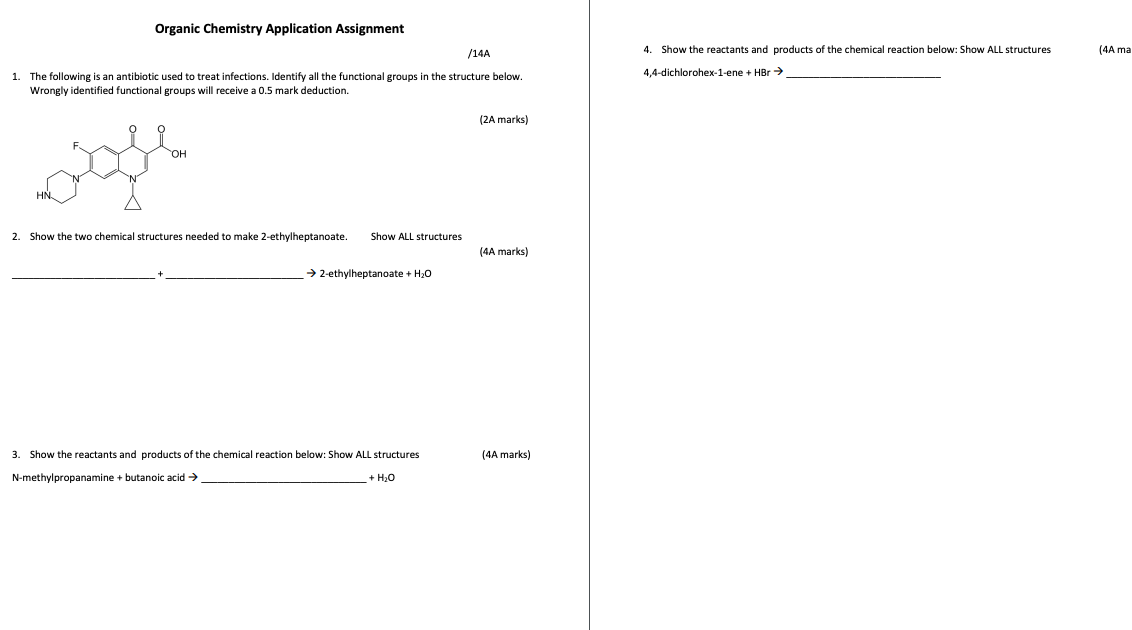 Solved Organic Chemistry Application Assignment /14A 4. Show | Chegg.com
