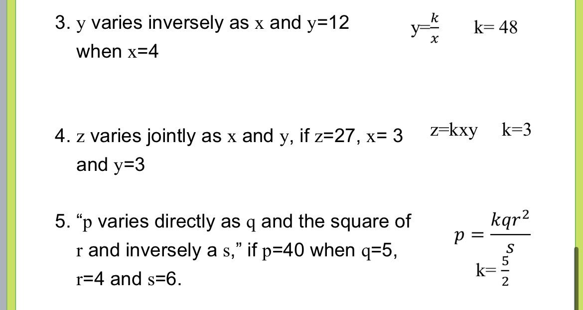Solved Find the constant of variation and write the equation | Chegg.com