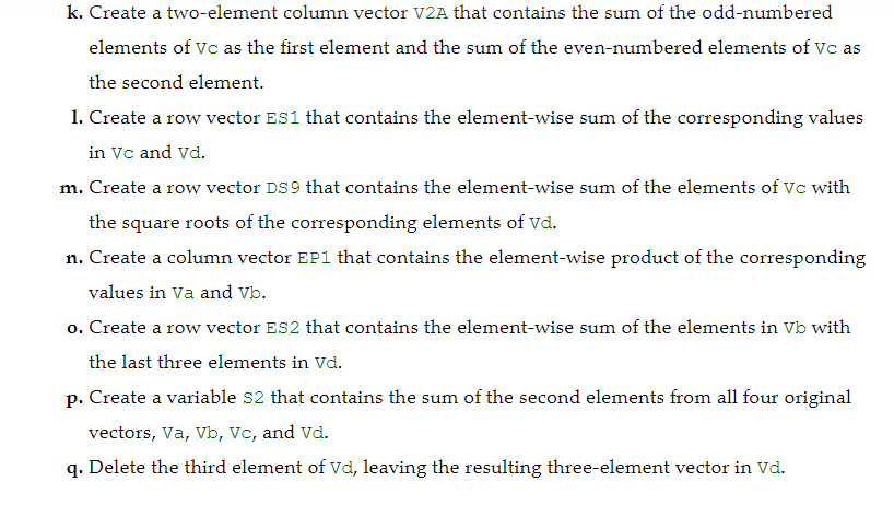 Solved Write the MATLAB code necessary to create the | Chegg.com