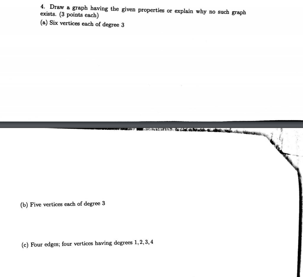 Solved 4. Draw a graph having the given properties or | Chegg.com