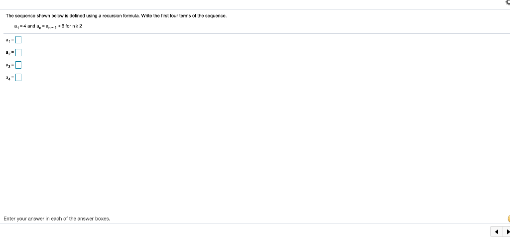 Solved The sequence shown below is defined using a recursion | Chegg.com