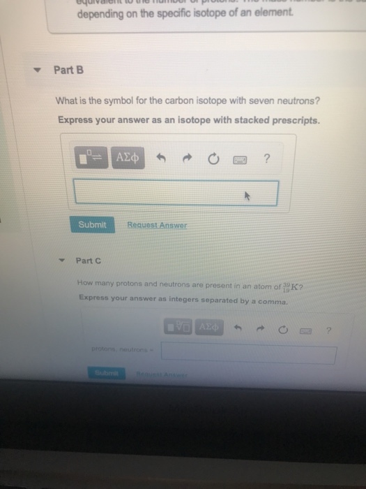 Solved depending on the specific isotope of an element Part | Chegg.com