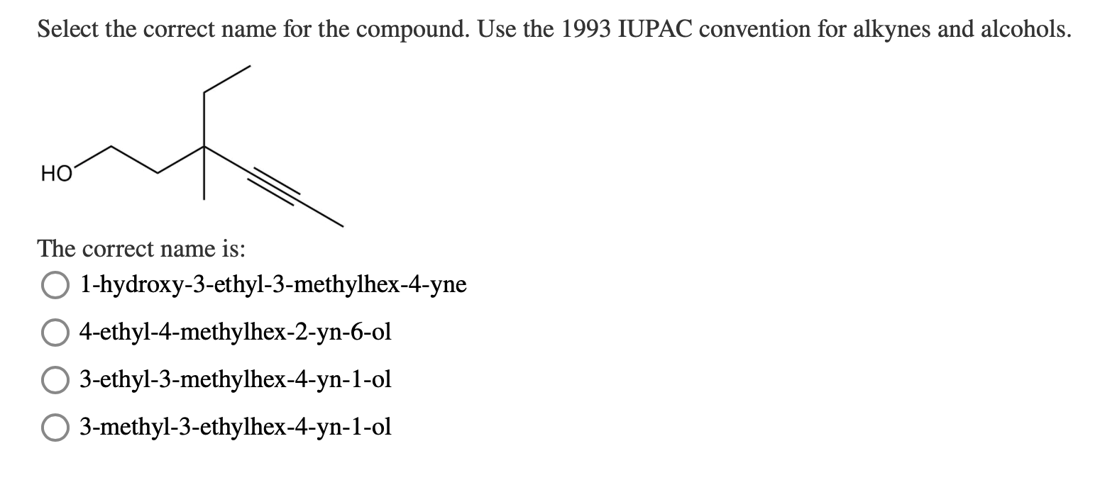 Solved Select the correct name for the compound. Use the | Chegg.com