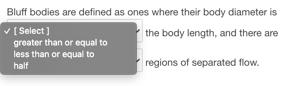 Solved Bluff bodies are defined as ones where their body | Chegg.com