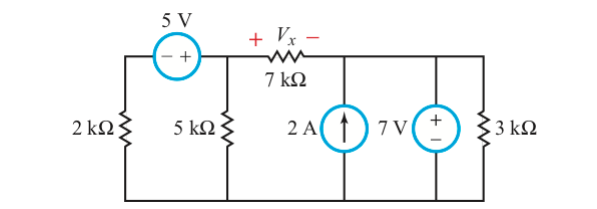 Solved For the circuit shown below, Find Vx, a) Using Mesh | Chegg.com
