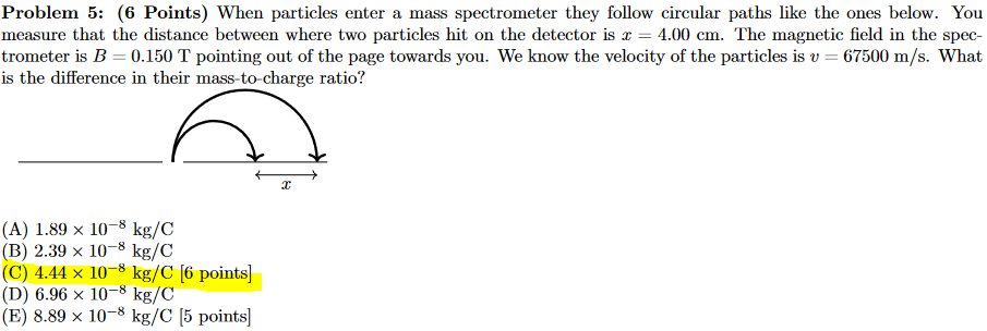 Solved Problem 5: (6 Points) When particles enter a mass | Chegg.com