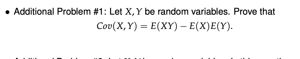 Solved .Additional Problem #1: Let x,Y ﻿be random variables. | Chegg.com