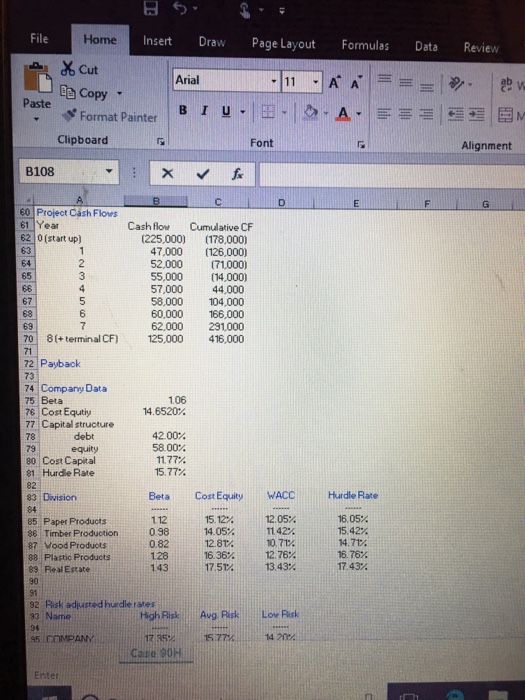 Solved module File Home Insert Draw Page Layout FormulasData | Chegg.com