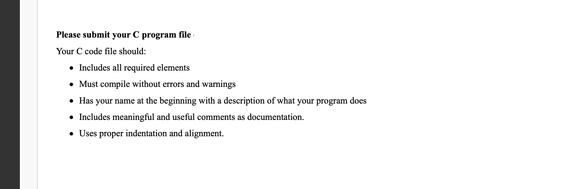Solved Please submit your C program file Your C code file | Chegg.com