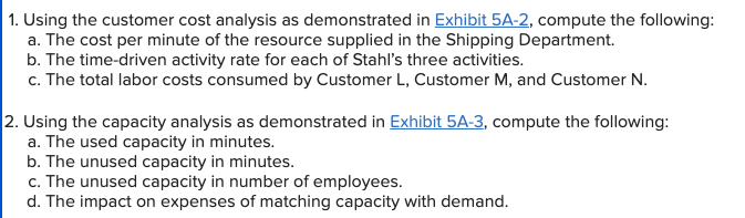 Solved Problem 5A-4 (Algo) Time-Driven Activity-Based | Chegg.com