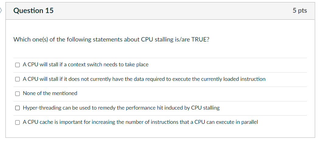 Solved Question 15 Which one(s) of the following statements | Chegg.com