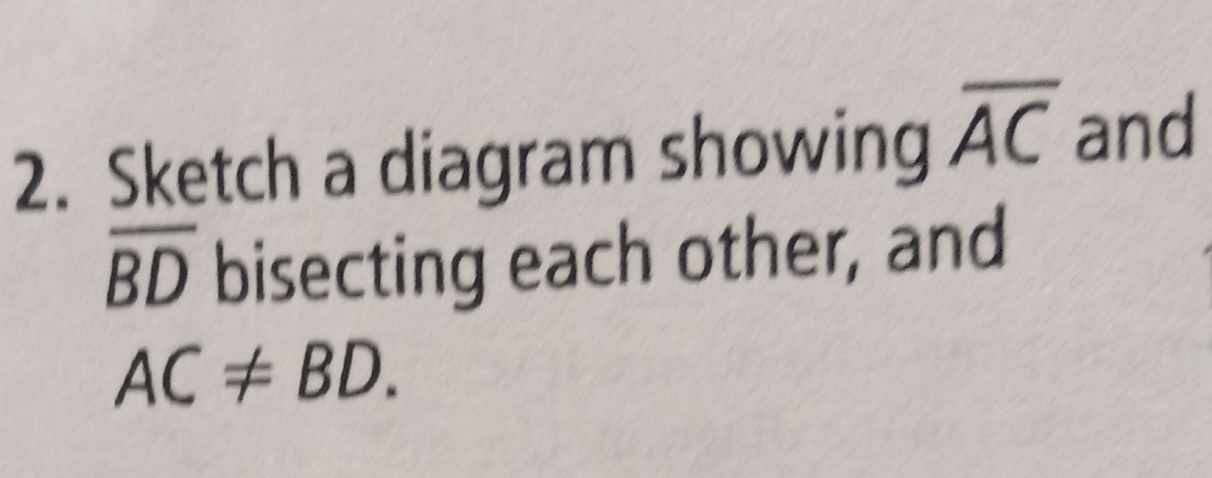 Solved Sketch a diagram showing ?bar (AC) ﻿and?bar (BD) | Chegg.com