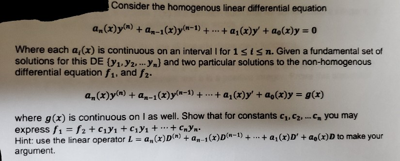 Solved Consider the homogenous linear differential equation | Chegg.com