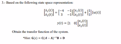 Solved 3.- Based on the following state space | Chegg.com