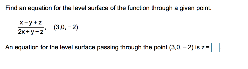 Solved Find An Equation For The Level Curve Of The Function