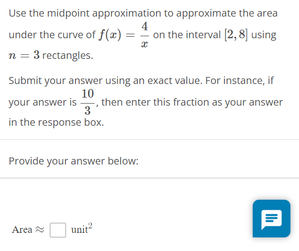 Solved Use the midpoint approximation to approximate the | Chegg.com