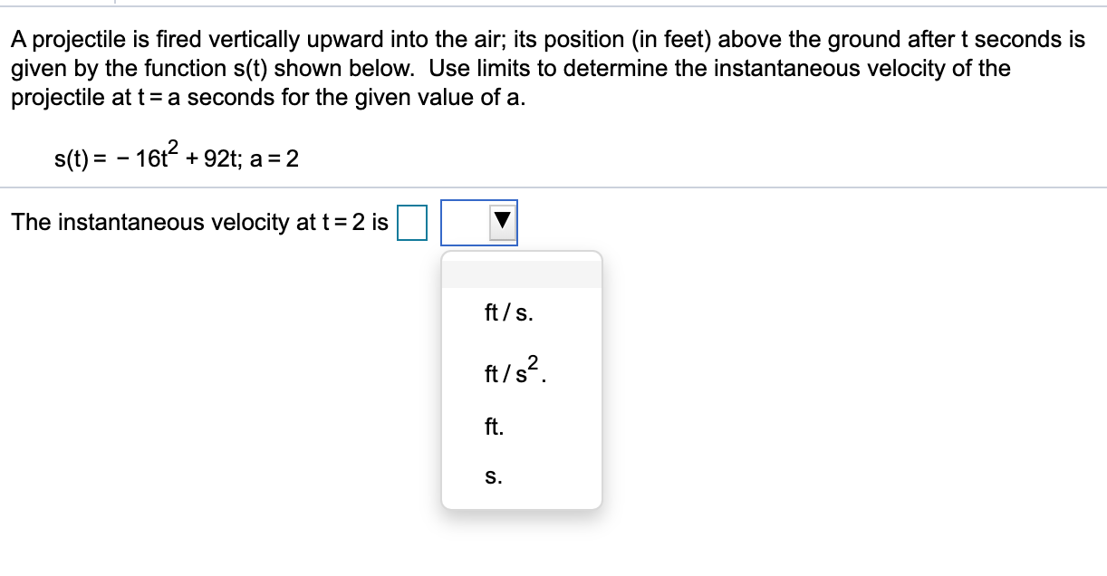 Solved A projectile is fired vertically upward into the air; | Chegg.com