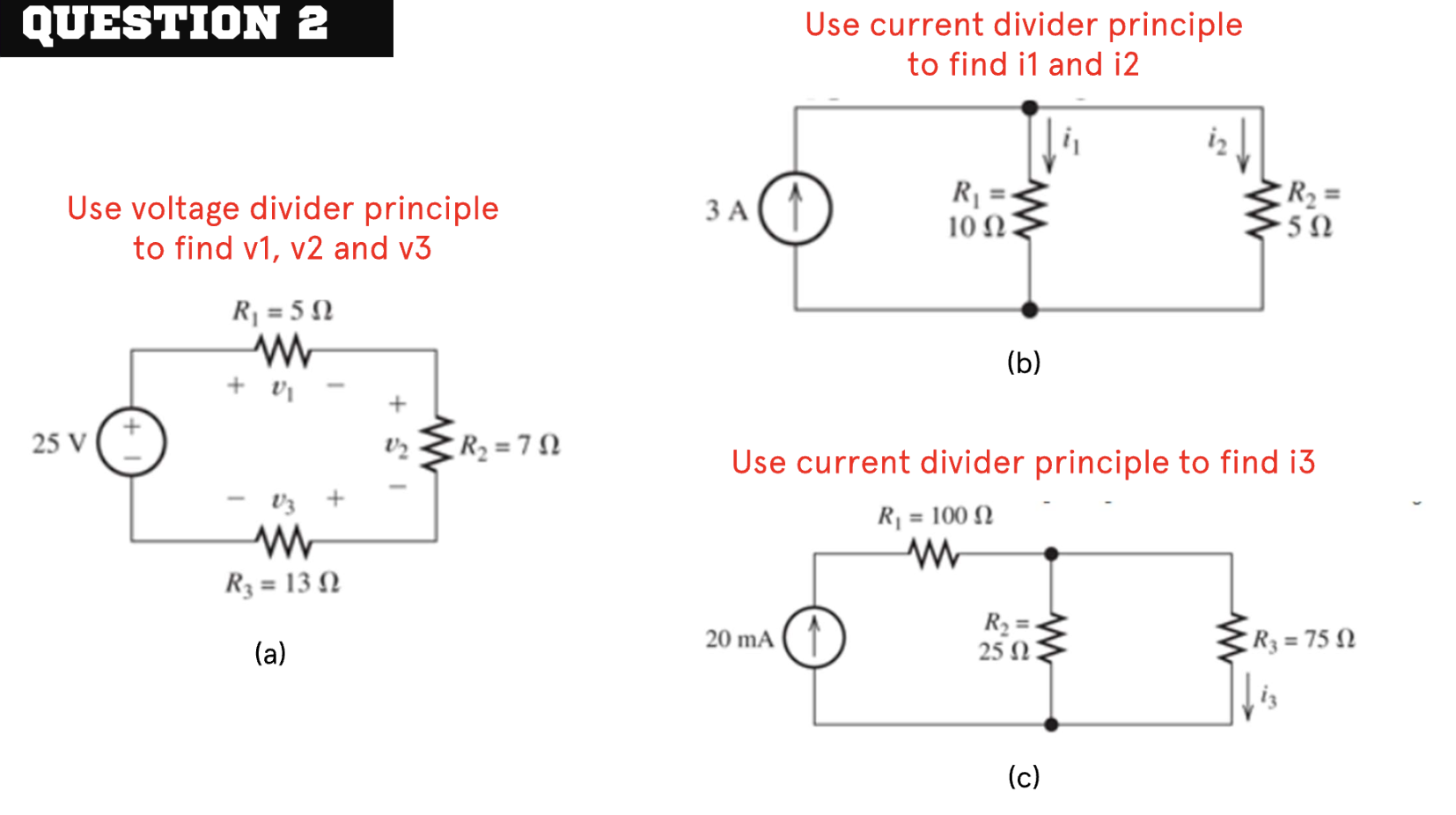 Solved Questuoeuse Current Divider Principleto Find I 1 and