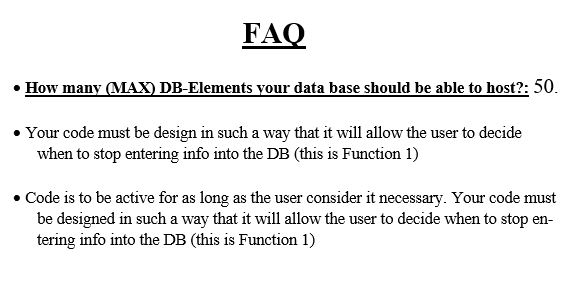 Your task is to implement a mini-data base for a | Chegg.com