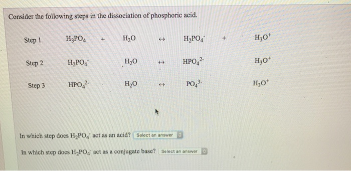 Solved Consider the following steps in the dissociation of | Chegg.com