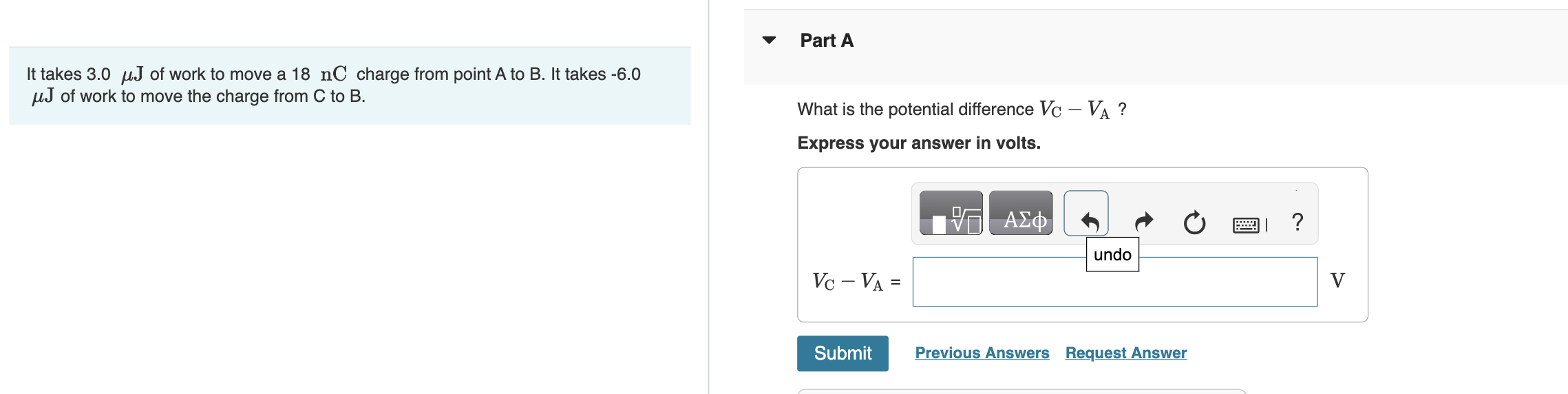 Solved Please help. I keep getting -500 V, but it's wrong. | Chegg.com