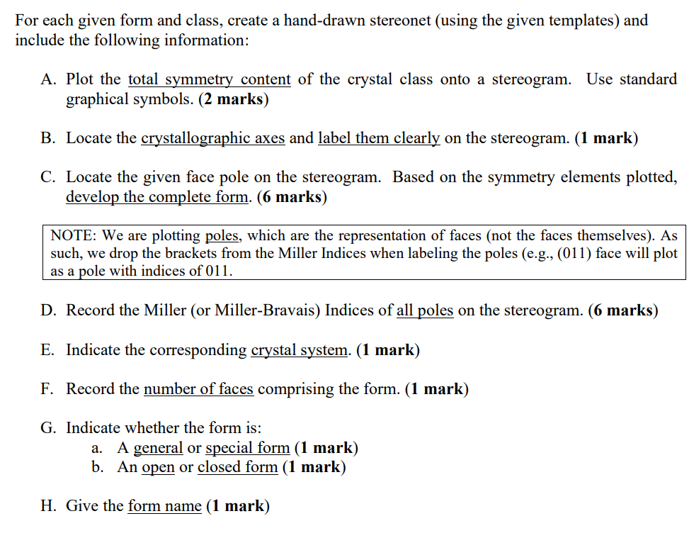 Solved B. Locate the crystallographic axes and label them | Chegg.com