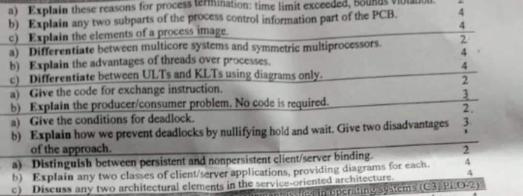 Solved a) Fxplain these reasons for process termination: | Chegg.com