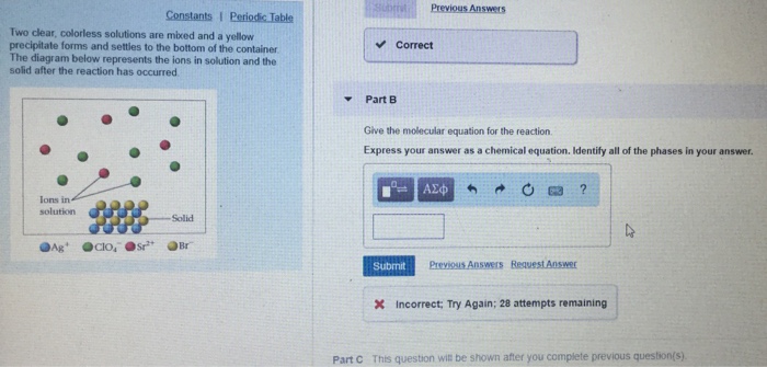 Solved Constants I Periodic Table Two clear, colorless | Chegg.com