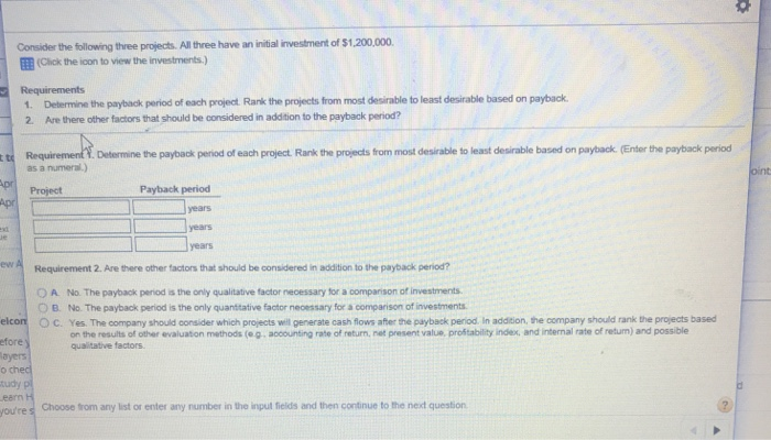 Solved Consider the following three projects. All three have | Chegg.com
