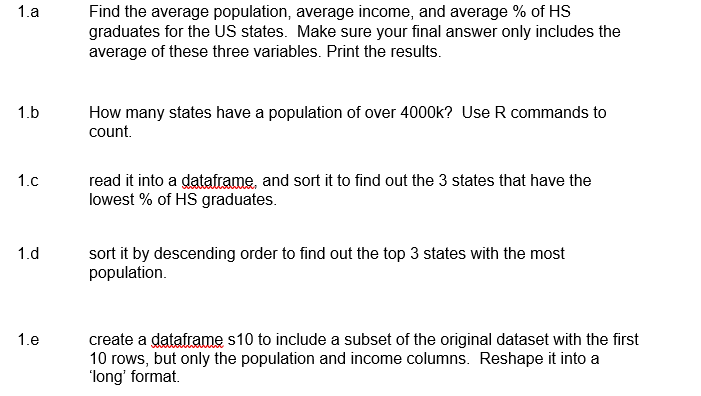 Solved a Find the average population, average income, and | Chegg.com