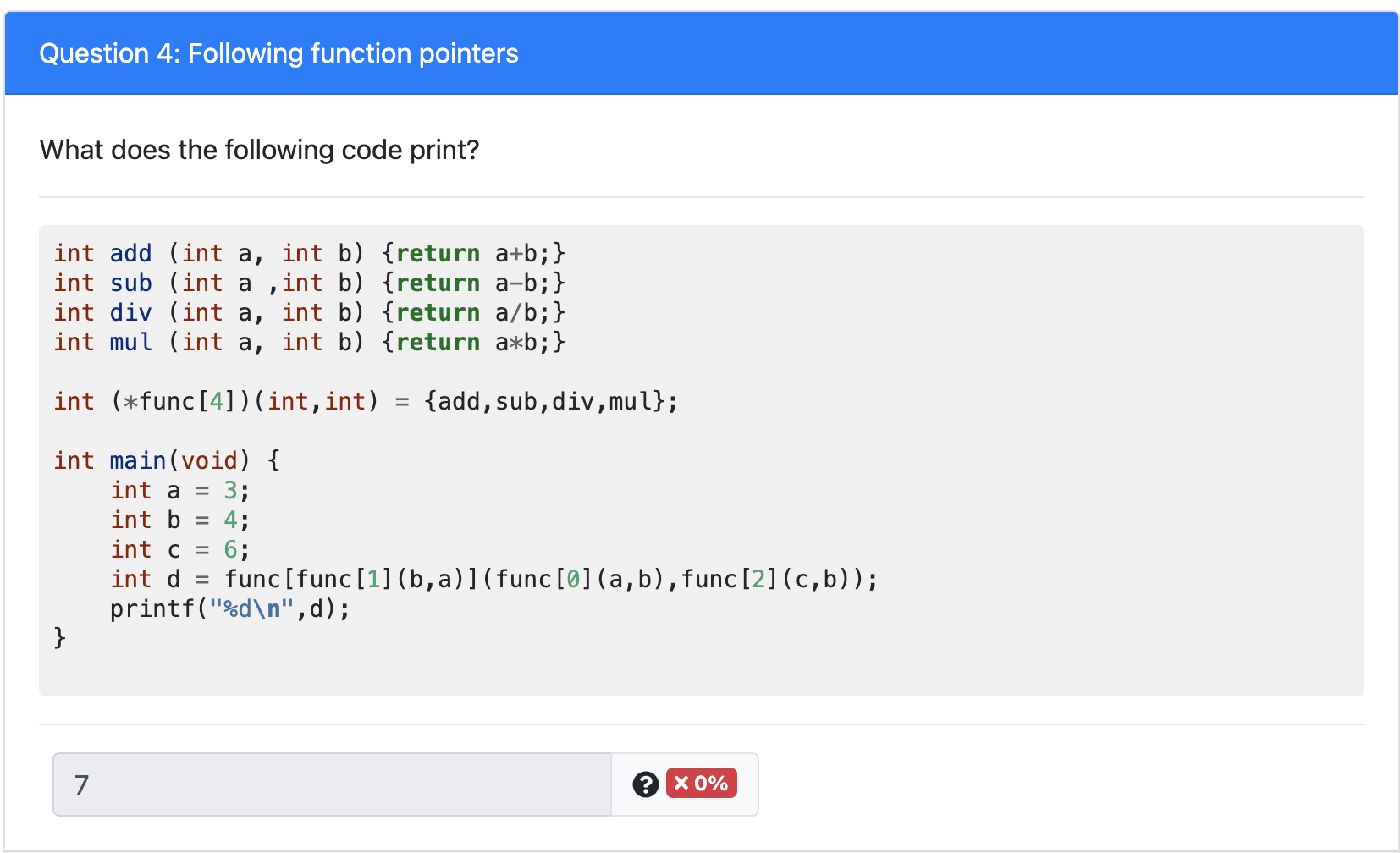Solved Question 4: Following function pointers What does the | Chegg.com