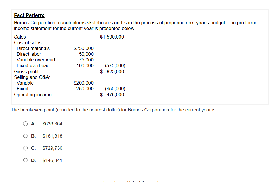 Solved Fact Pattern: Barnes Corporation manufactures | Chegg.com