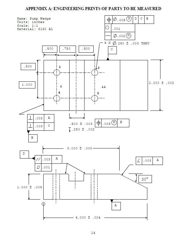 Solved APPENDIXA: ENGINEERING PRINTS OF PARTS TO BE MEASURED | Chegg.com