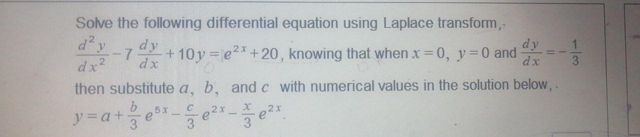 Solved 1 3 Solve the following differential equation using | Chegg.com