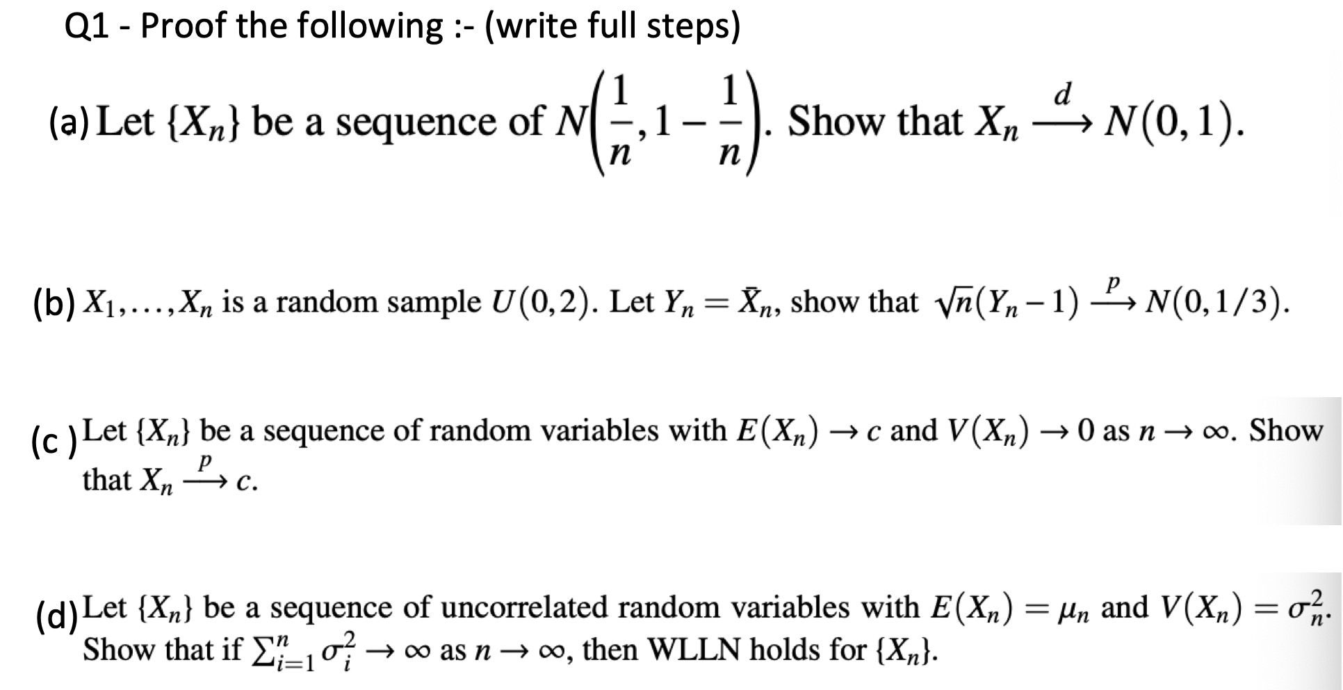 Solved Q1 - Proof the following:- (write full steps) (a) Let | Chegg.com
