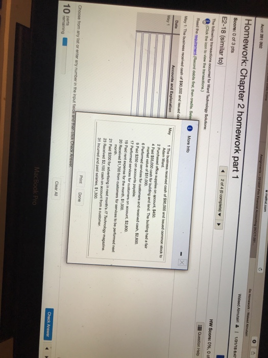 Solved Homework: Chapter 2 homework part 1 HW S E2-18 | Chegg.com Solved Homework: Chapter 2 homework part 1 HW S E2-18 | Chegg.com