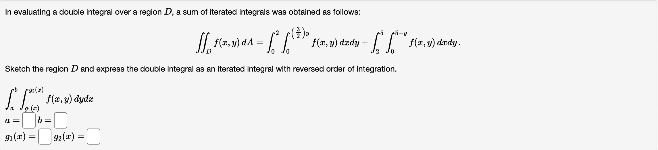 Solved In evaluating a double integral over a region D, a | Chegg.com