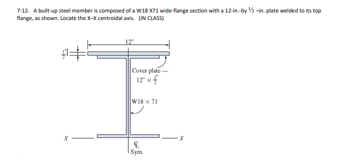 7-12. A built-up steel member is composed of a W18×71 | Chegg.com