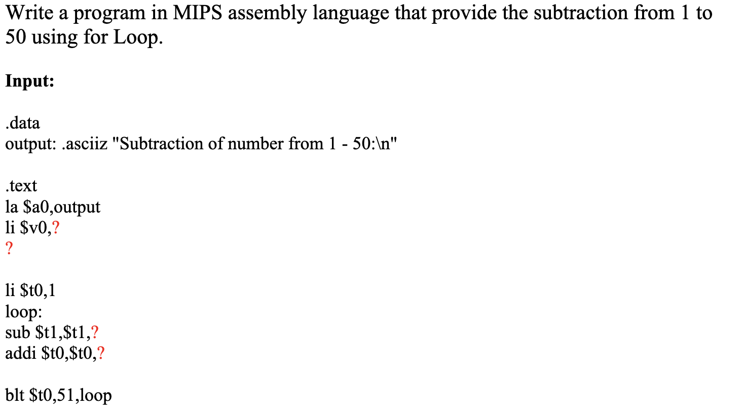 Solved Write A Program In Mips Assembly Language That