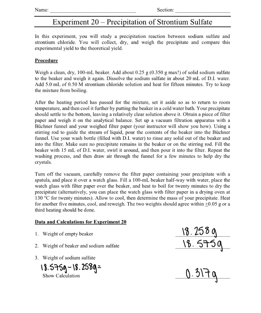 Solved 1.Determine how many grams of SrSO4 could form based | Chegg.com