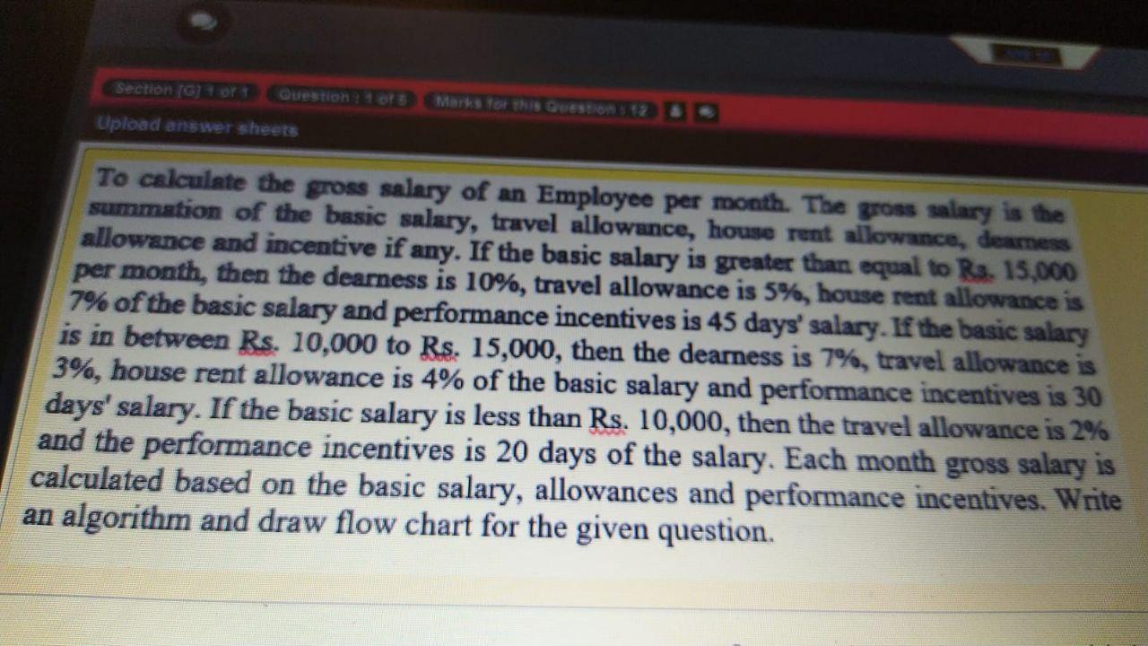 Solved Section (G) 40r1 Cuestions Marks of this to 32 Upload | Chegg.com
